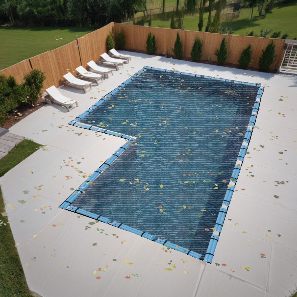 L-shape Leaf Net Pool Covers for Inground Pools | Covers & All AU